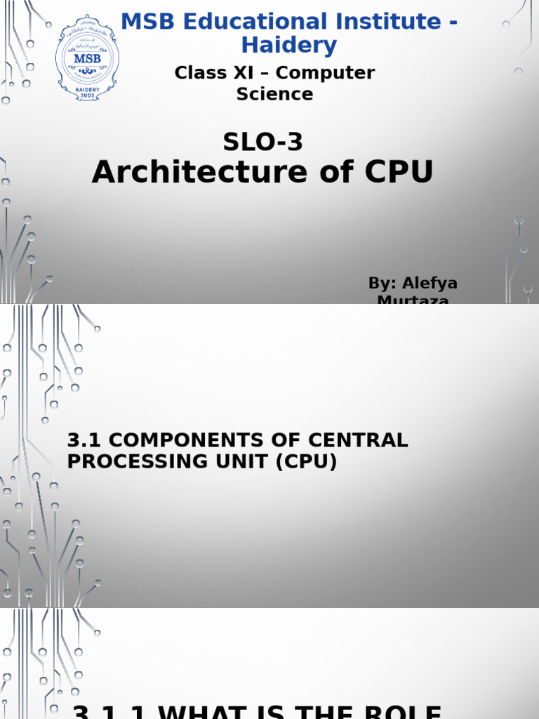 3 Architecture of CPU | PDF | Central Processing Unit | Computer Data ...