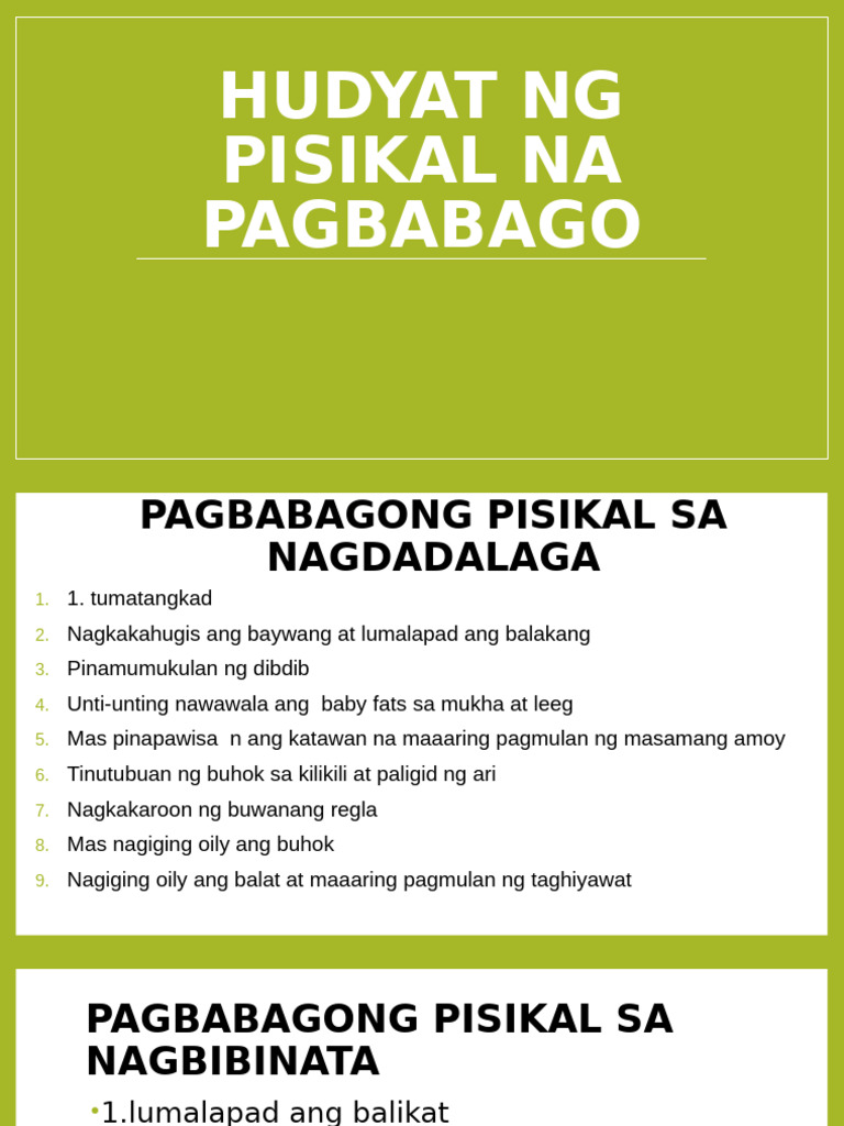 Hudyat NG Pisikal Na Pagbabago | PDF