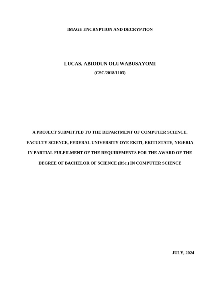 Lucas Abiodun Final Project | PDF | Key (Cryptography) | Encryption
