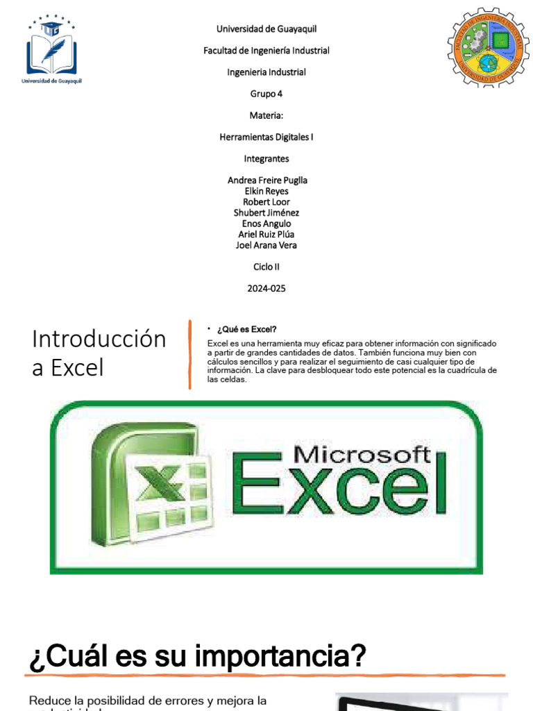 Diapositivas Grupales | PDF | Microsoft Excel | Archivo de computadora