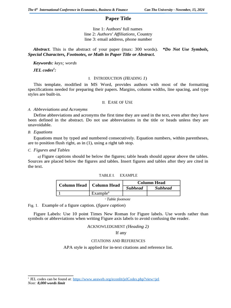 Paper Template 6ICBEF 2024 - CSE | PDF