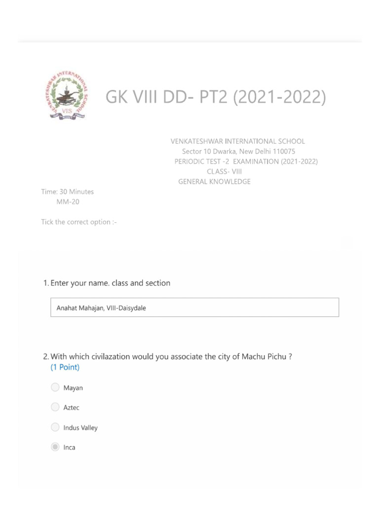 GK PT-2 Answer PDF | PDF