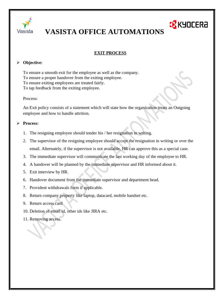 Employee Exit Process Guide | PDF
