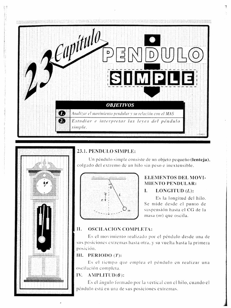 (2 Pendulo - Simple Undecimo Fisica Custodio | PDF