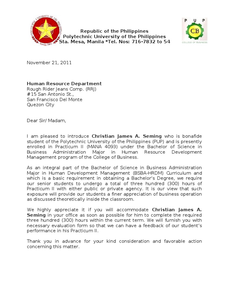 Practicum II Student Introduction Letter | PDF | Finance & Money Management