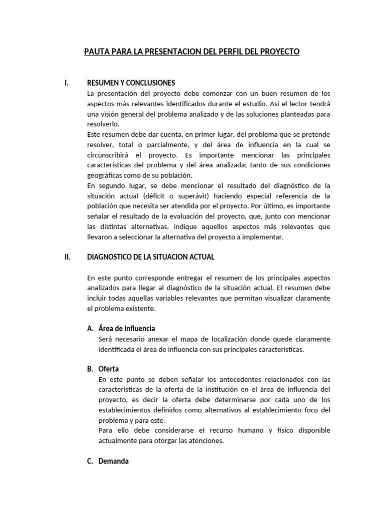 Guía para Presentar Perfil de Proyecto | PDF | Gestión de recursos humanos | Economias