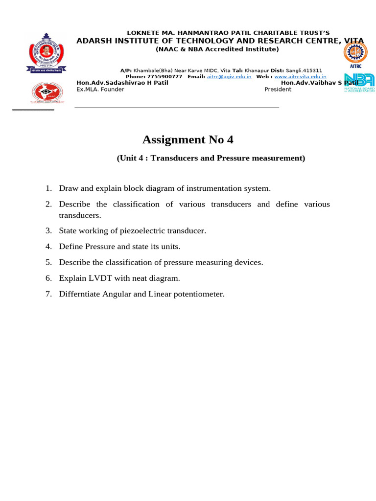 Transducers and Measurement Techniques | PDF | Manufactured Goods | Mechanical Engineering