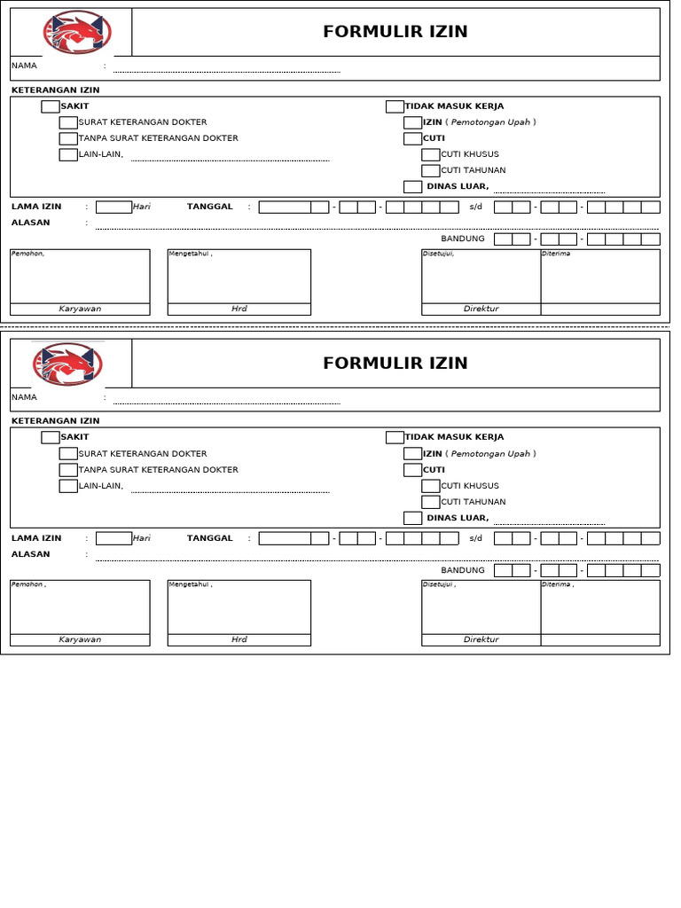 Form Izin DAN SPL | PDF