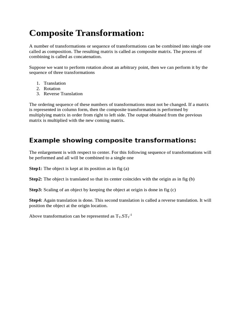 Composit Transformation in Graphics | PDF | Science & Mathematics