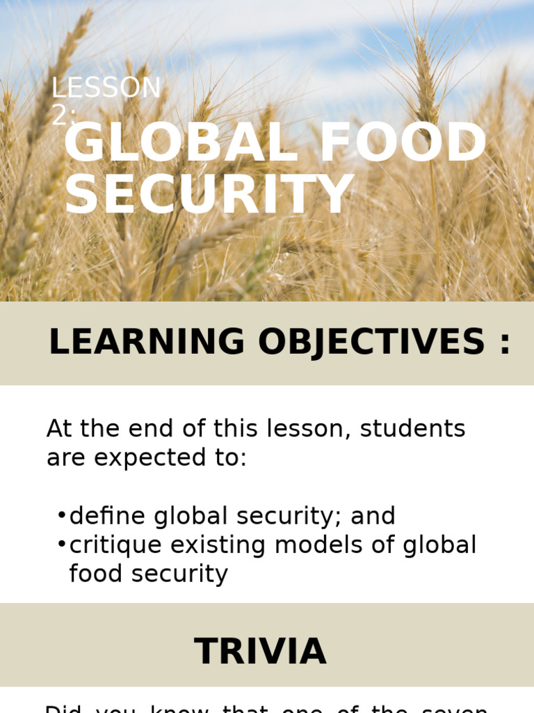 Global Food Security1 | PDF | Food Security | Agriculture