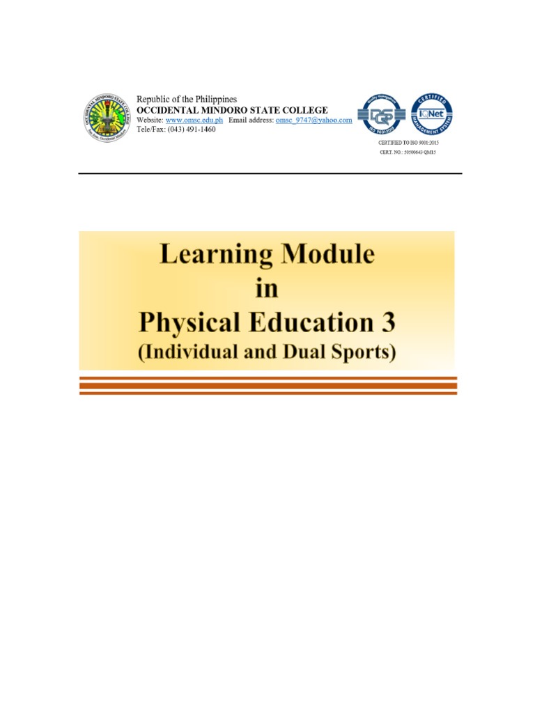 PE 3 Individual Dual Sports Module | PDF