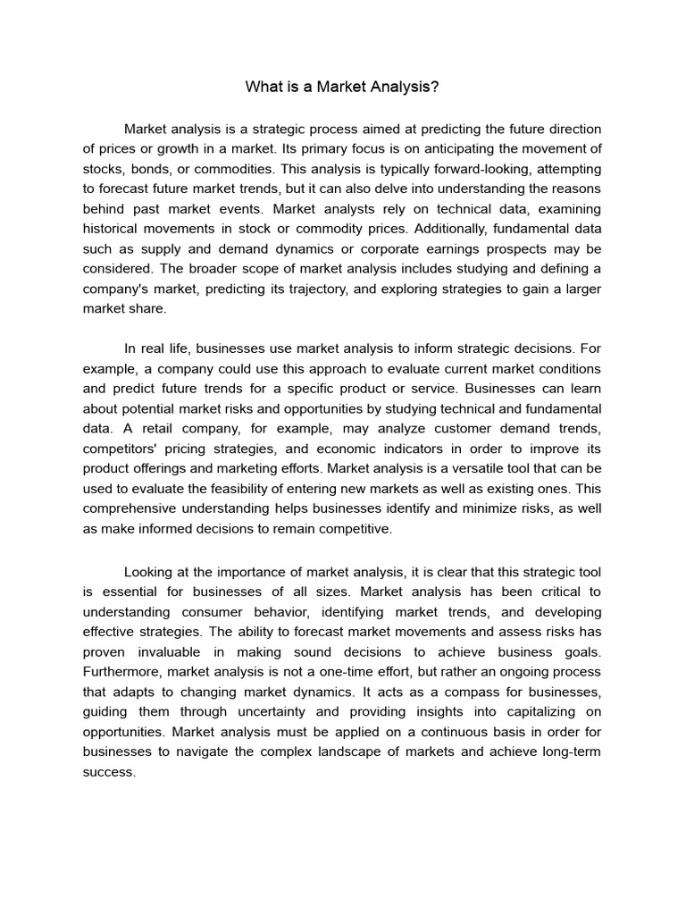 What Is A Market Analysis | PDF