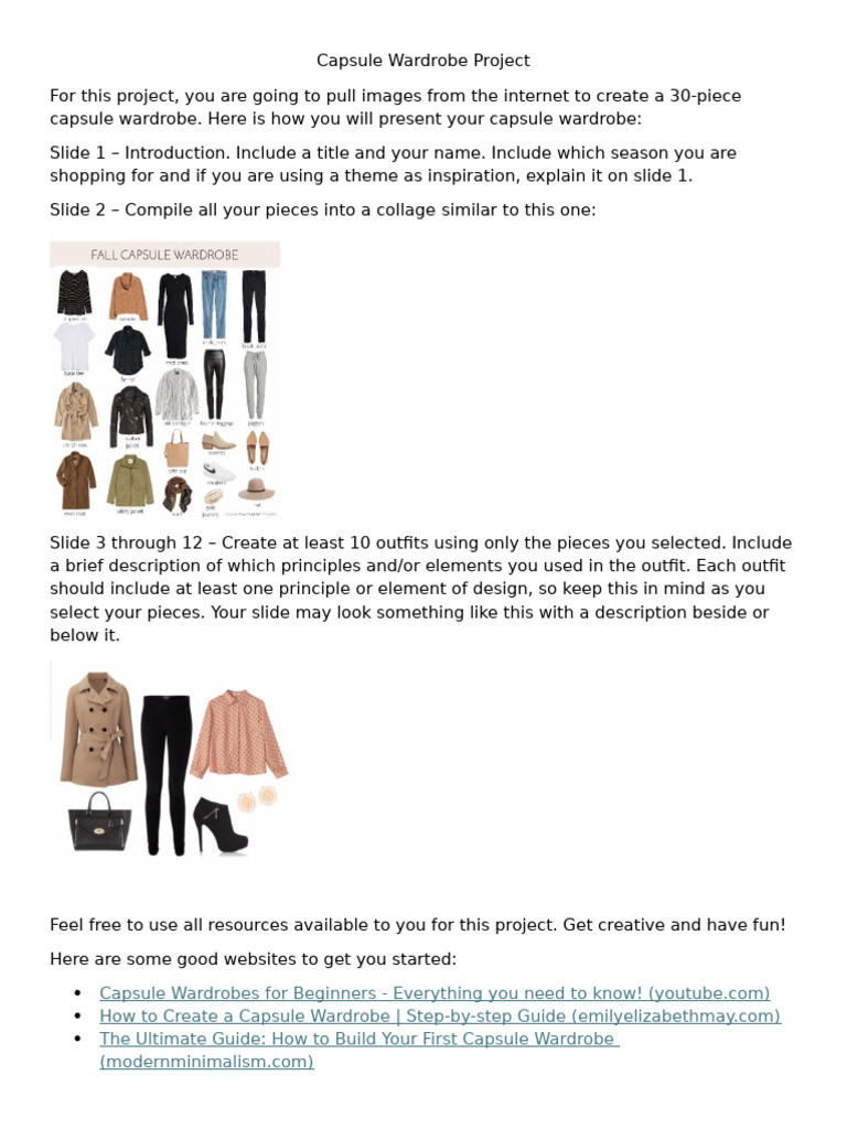 Capsule Wardrobe Project Guide | PDF