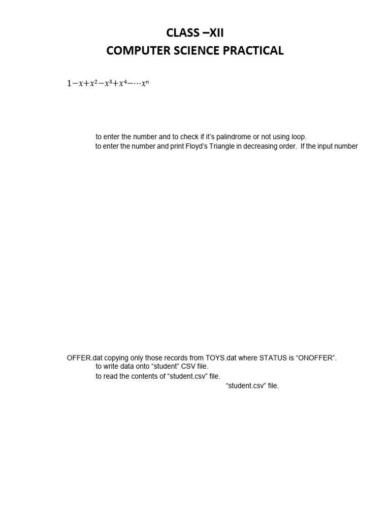 Grade XII, 2024 - 25, Lab Record Programs | PDF | Comma Separated Values | Function (Mathematics)