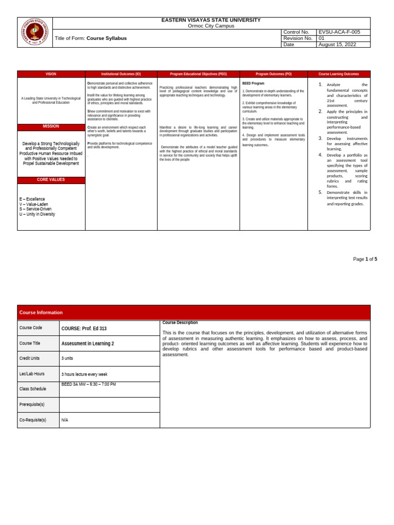 Assessment in Learning 2 1st Semester BEED 3A | PDF | Educational ...