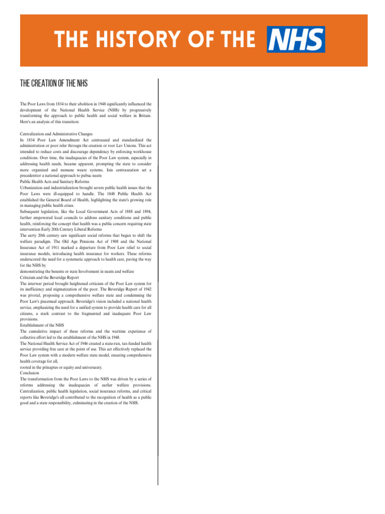 The History of NHS | PDF | Welfare | Public Health
