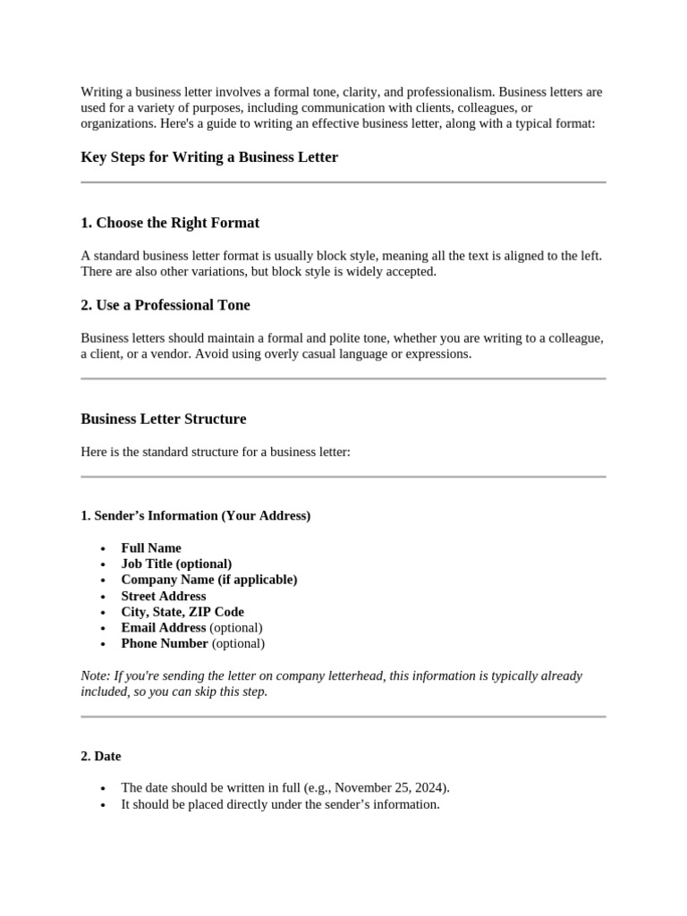 Business Letter Writing Guide | PDF | Information | Written Communication