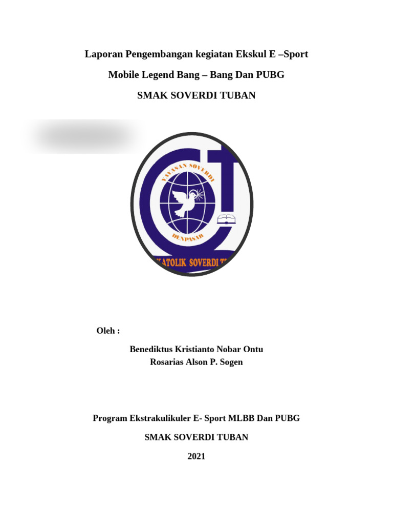 Laporan Pengembangan Kegiatan Ekskul E - Sport | PDF | Olahraga & Rekreasi