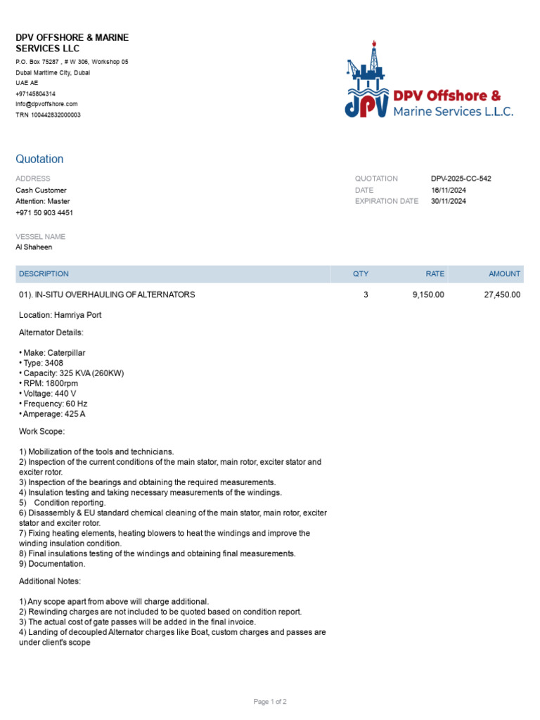 Estimate DPV 2025 CC 542 | PDF | Electrical Components | Electrical Engineering