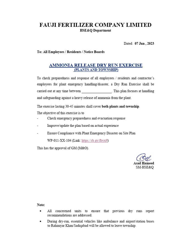 Dry Run Circular - 2023 | PDF | Business | Science & Mathematics