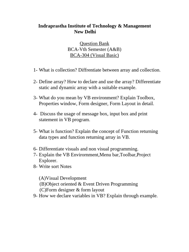 Question Bank (Unit-1 & 2) | PDF