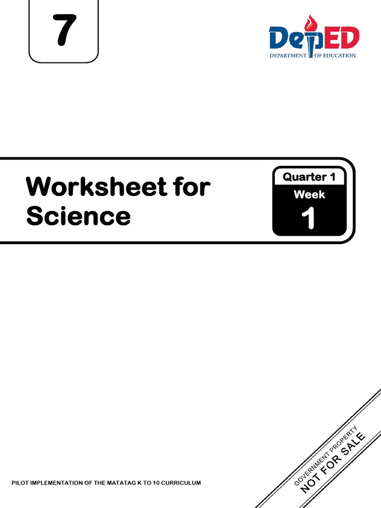 Science Worksheet: K to 10 Curriculum | PDF | Atoms | Atomic Nucleus