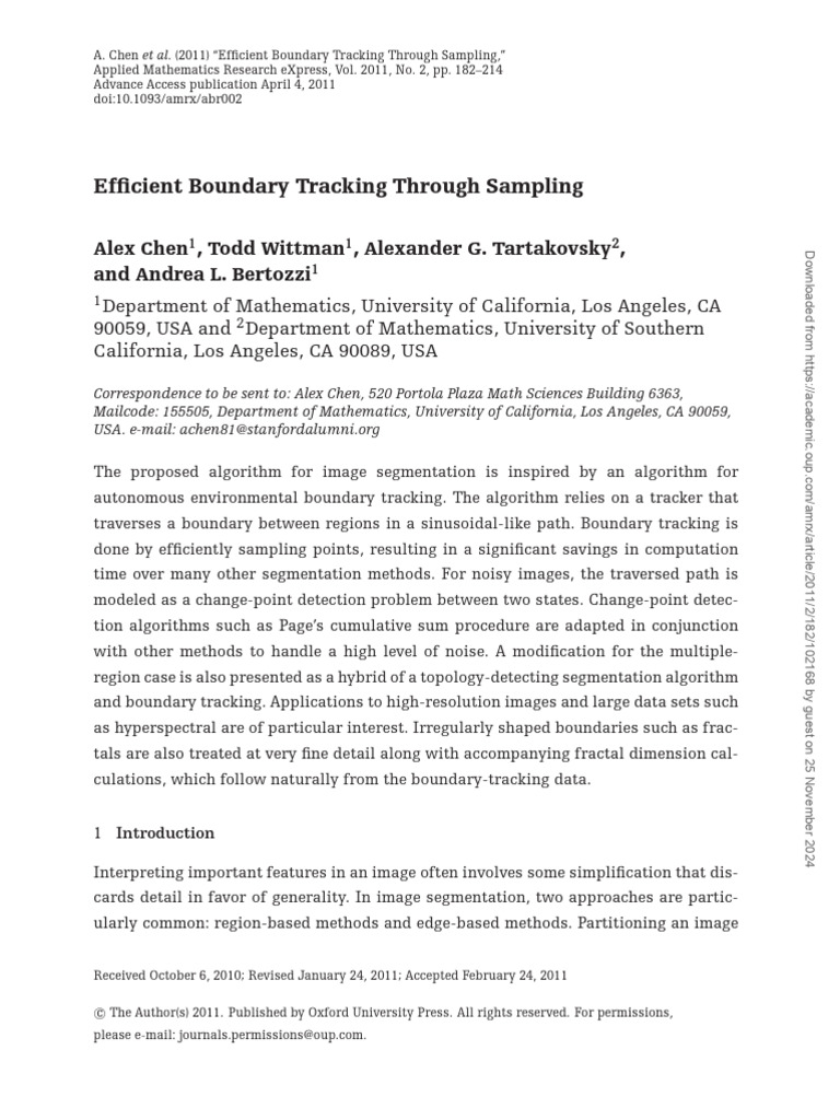 Boundary Tracking Procedures | PDF | Image Segmentation | Applied Mathematics