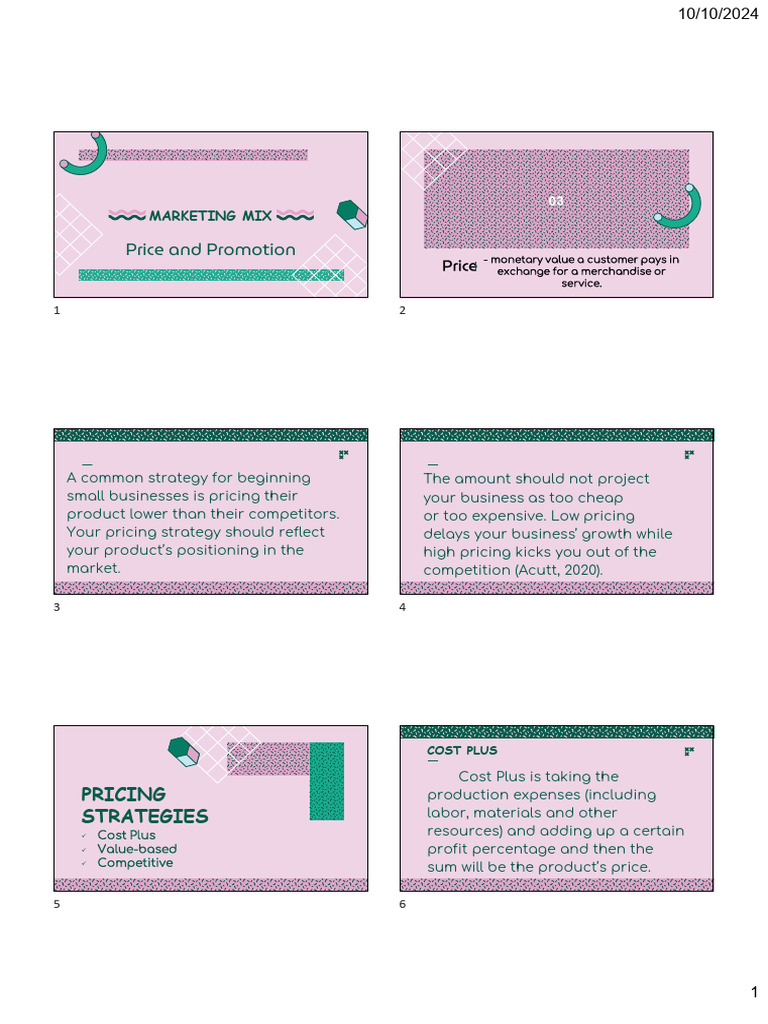 3 - Price and Promotion | PDF | Pricing | Cost