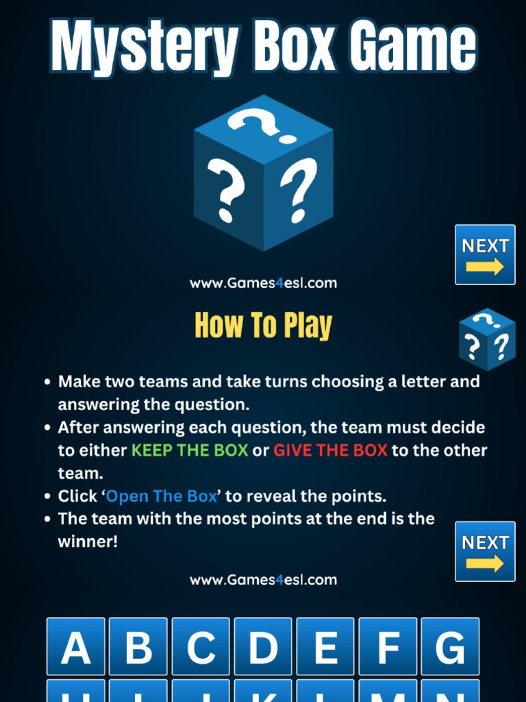 Mystery Box Game Template 1 | PDF | Teaching Methods & Materials