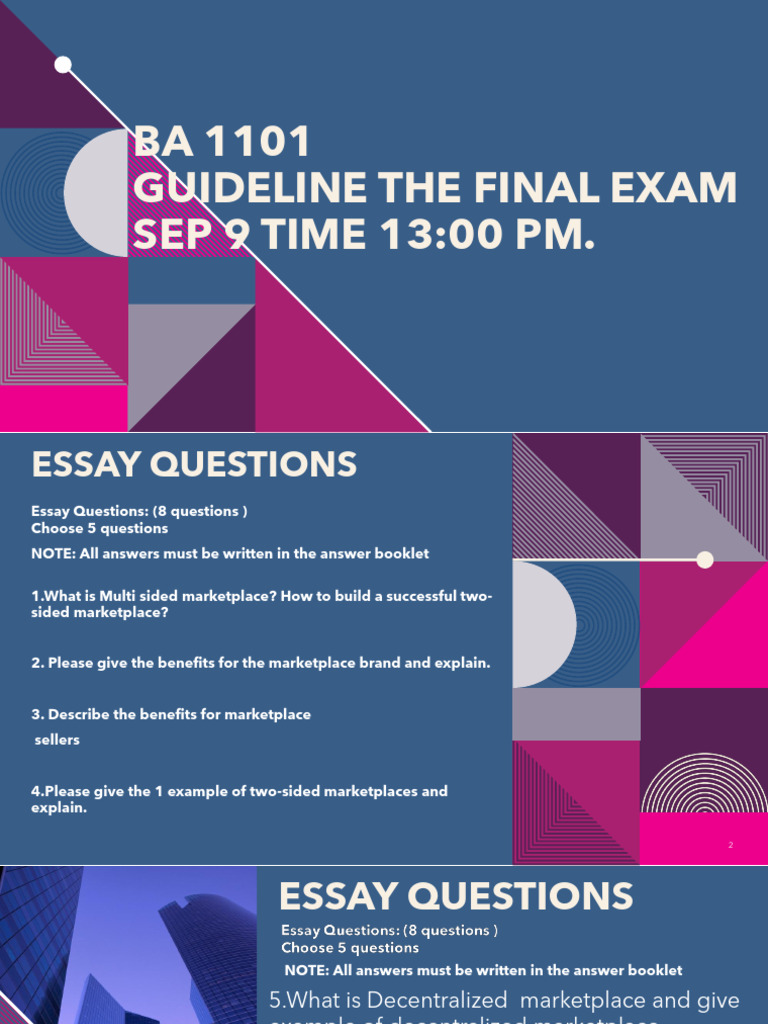 Final Exam Guidelines for BA 1101 | PDF | Career & Growth | Finance & Money Management