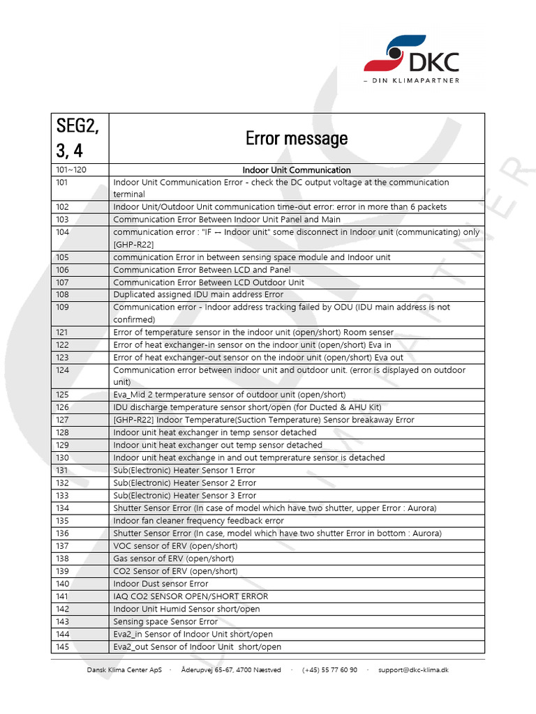 Error Codes ALL 29.11.18 v. 26042024 | PDF | Electromechanical ...