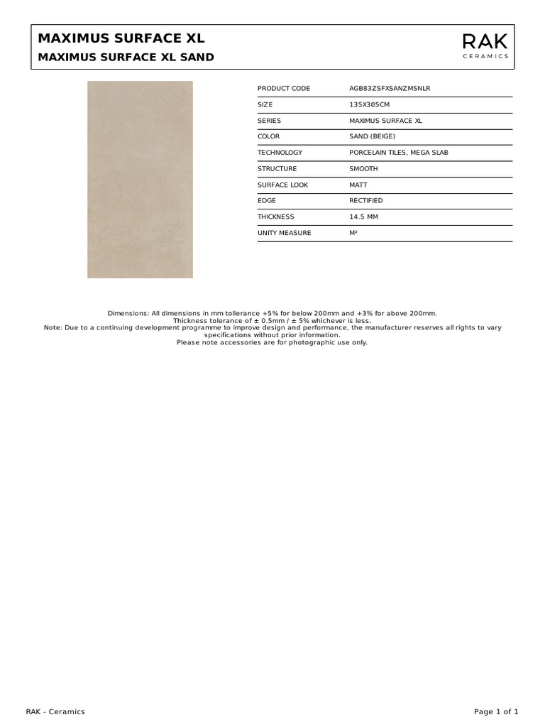 Maximus Surface XL Sand Agb83zsfxsanzmsnlr | PDF