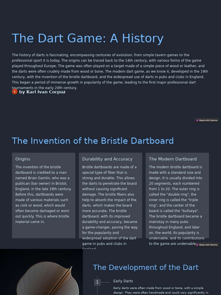 Evolution of Darts: From Taverns to Pro Sport | PDF | Games & Activities