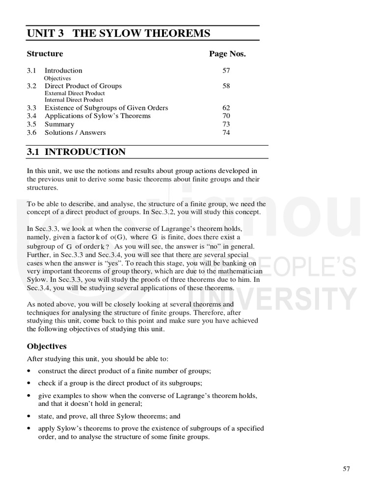 Understanding Sylow Theorems | PDF | Group (Mathematics) | Theorem