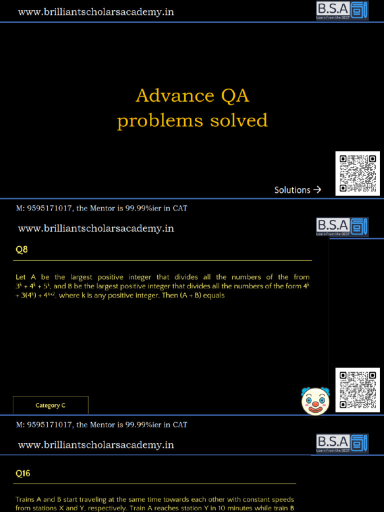 Advance QA Problems Solved 1 | PDF