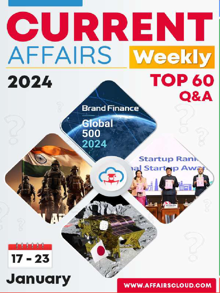 Current Affairs Top 60 Q&A PDF January 2024 3rd Week by AffairsCloud 1 | PDF | Space X