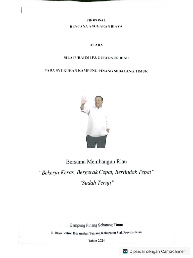 Proposal PJ Gubernur Riau - PST | PDF