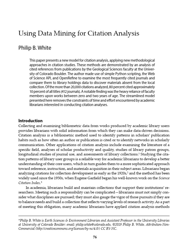 Using Data Mining For Citation Analysis | PDF | Data Science | Xml