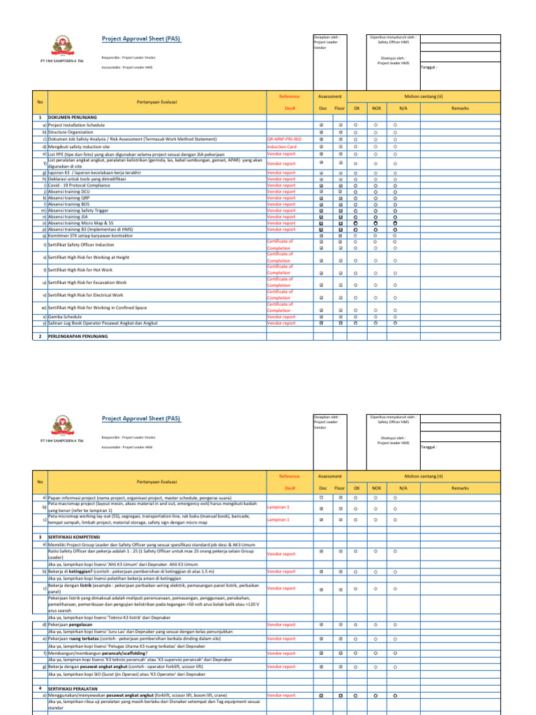 QR-MNF-PRJ-001 Project Approval Sheet (PAS) Form V1.10 | PDF