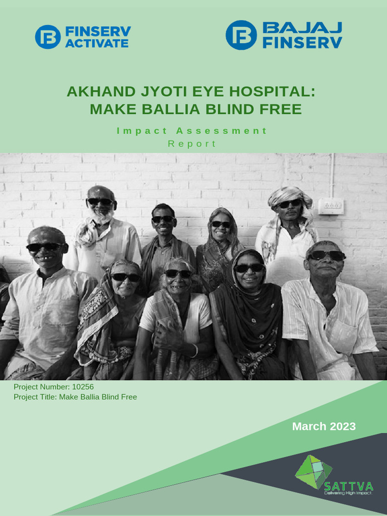 CSR Impact Assessment Report - Akhand Jyoti Eye Hospital | PDF | Visual Impairment | Surgery