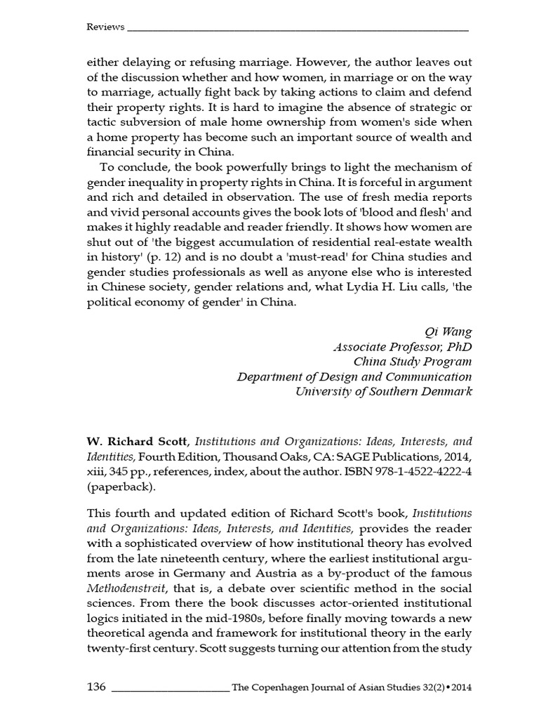 W Richard Scott Institutions and Organiz | PDF | Sociology | Science