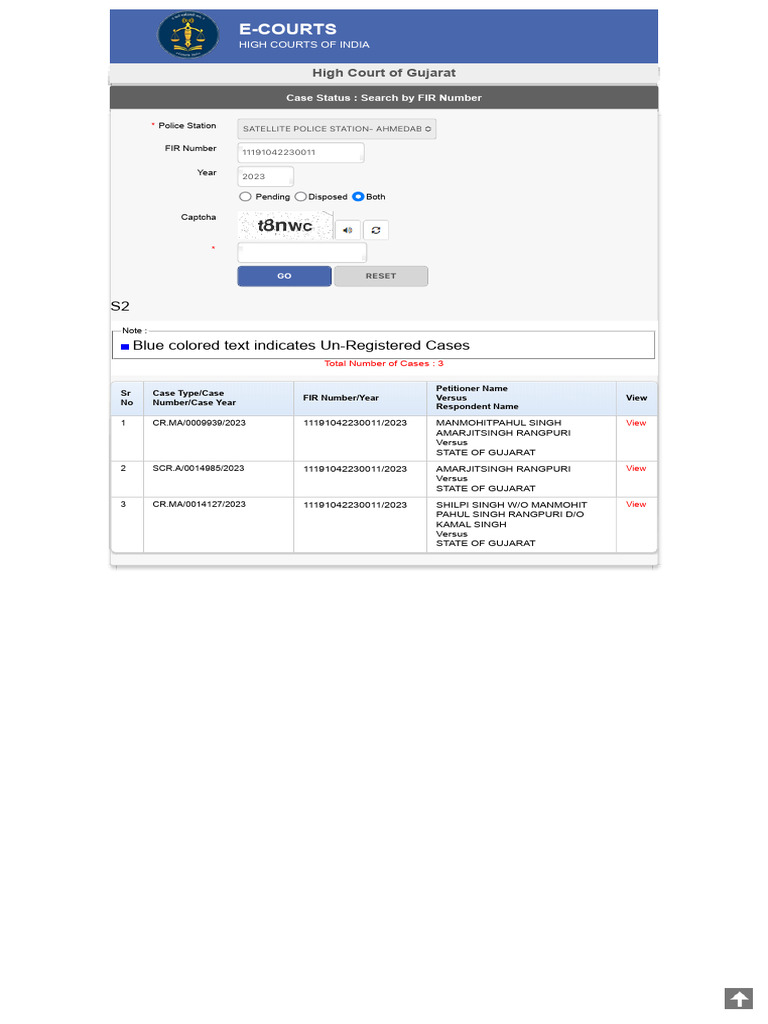 Case Status Search by FIR Number | PDF