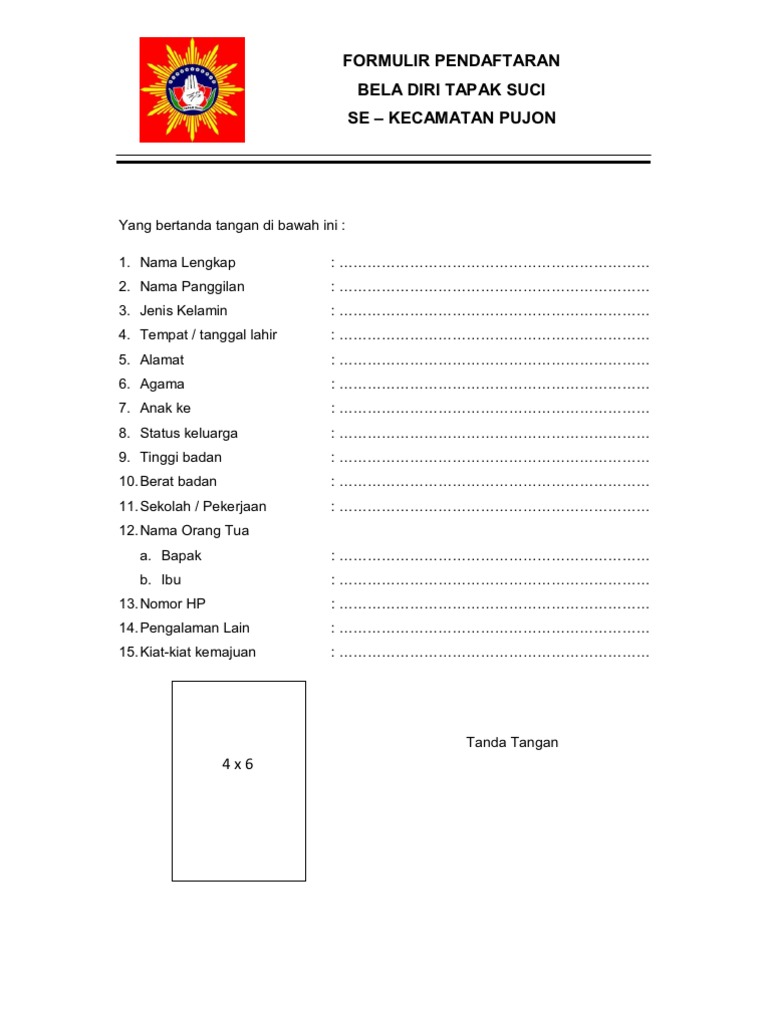 Formulir Pendaftaran | PDF