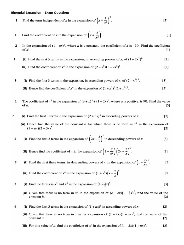 Binomial-Set 1-Q | PDF
