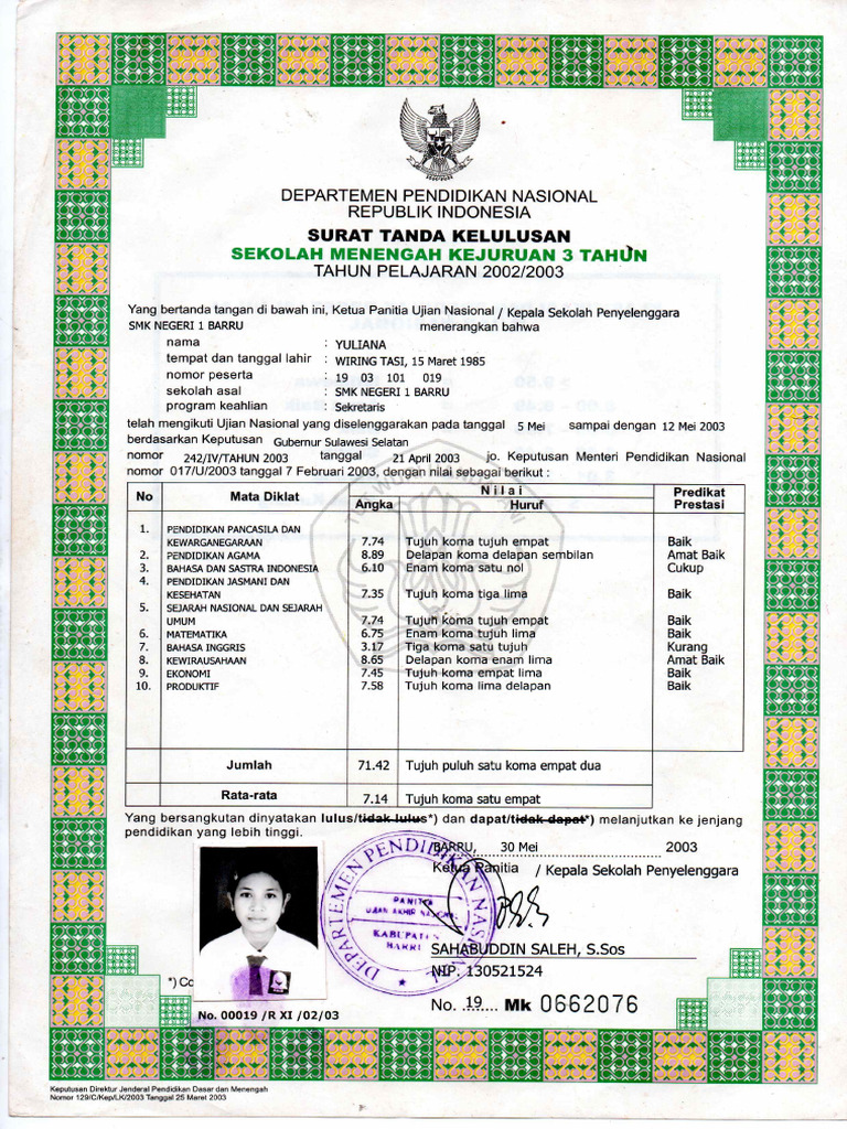 Traksrif Nilai 1 Yuli | PDF