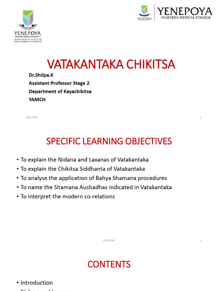 Vatakantaka Chikitsa | PDF | Musculoskeletal System | Musculoskeletal Disorders