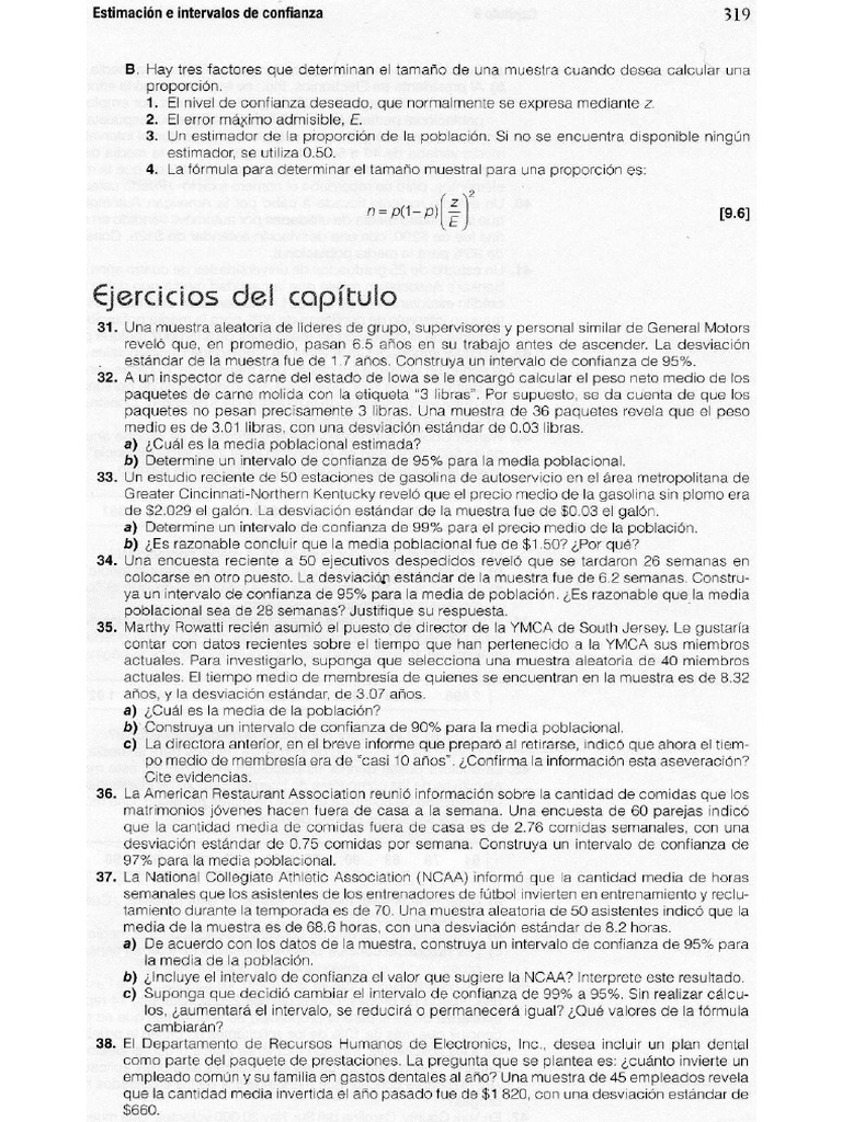 Taller Estimación e Intervalos de Confianza | PDF