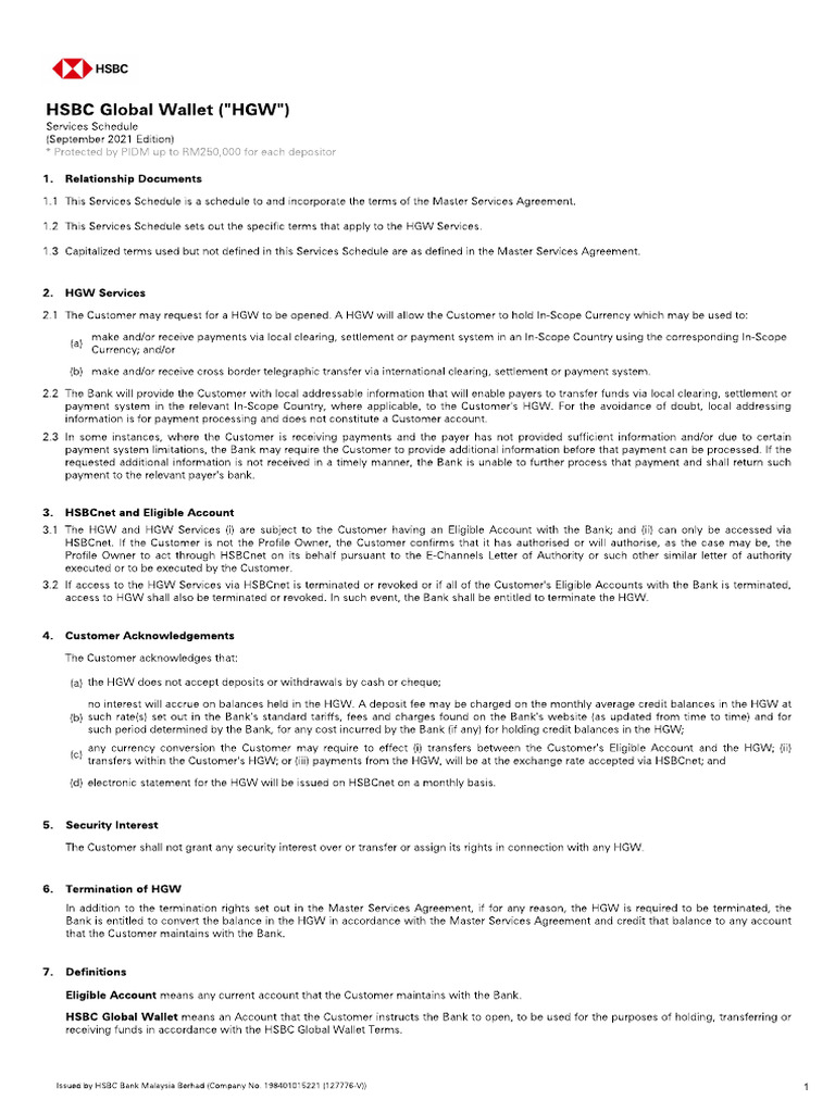 Services Schedule For HGW HBMB Malaysia September 2021 | PDF