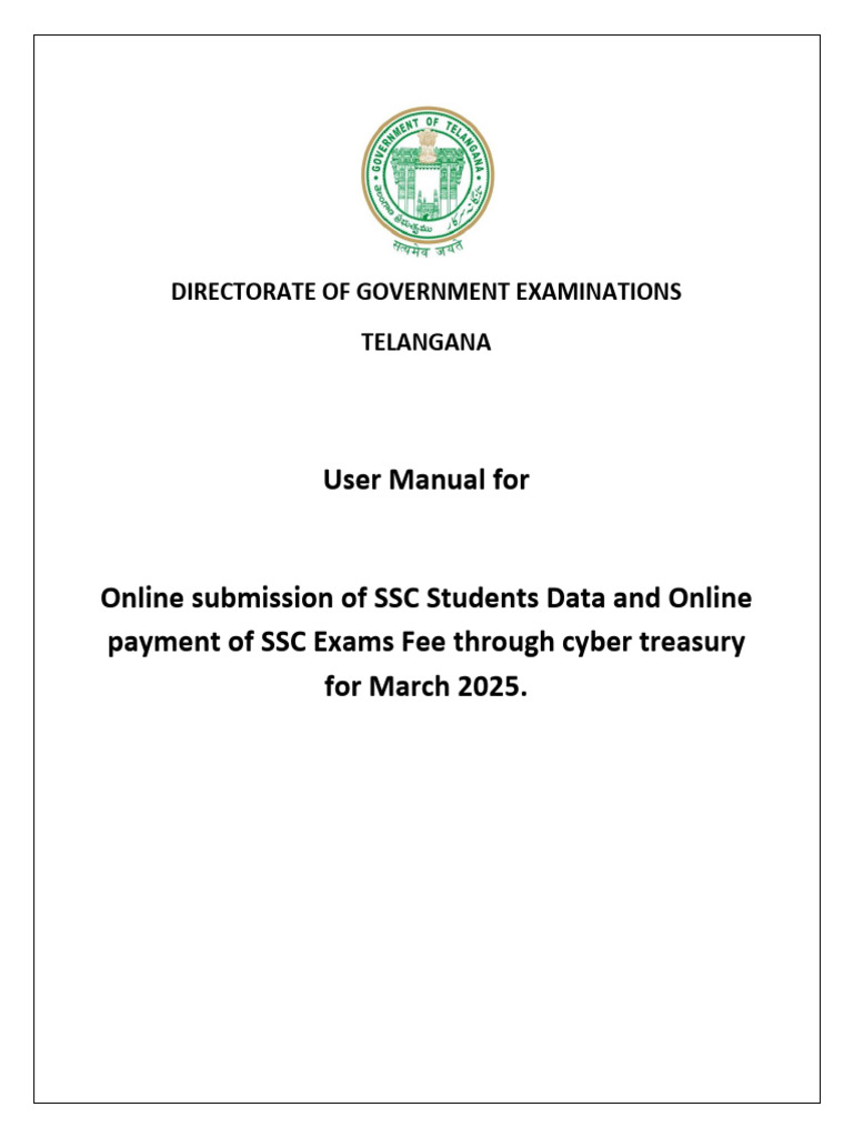 TG SSC User Mannual For March 2025 DT 11 11 2024 | PDF | Payments | Online Banking