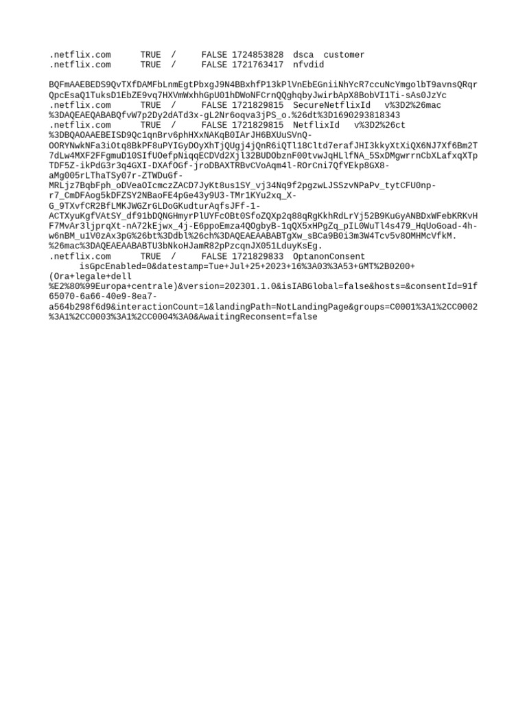 Netflix Cookie Data Details | PDF | Business